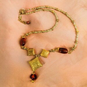 Etruscan Necklace With Real Red Agate Stone, Reproduction of Historical ...