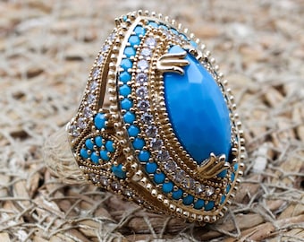 Handmade Ring Women, Turkish Handmade Silver Ladies Ring, Ottoman Ring ...
