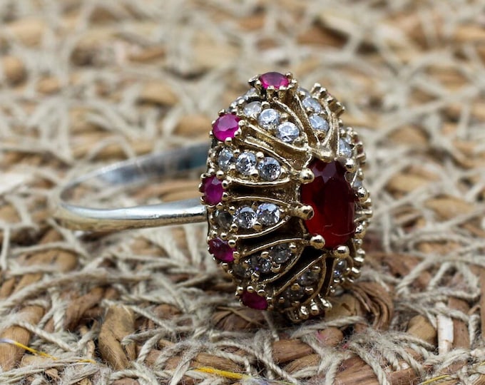 Handmade Women Ring, Turkish Handmade Silver Ladies Ring, Ottoman Gold ...