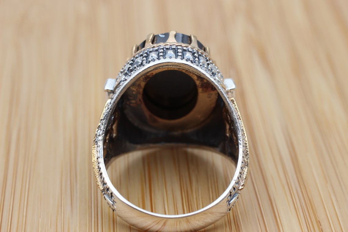 Turkish Handmade Silver Men's Ring Men's Handmade | Etsy