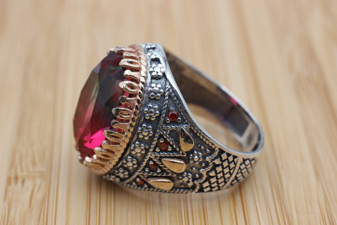 Men's Handmade Ring Turkish Handmade Ring Cubic Zircon | Etsy