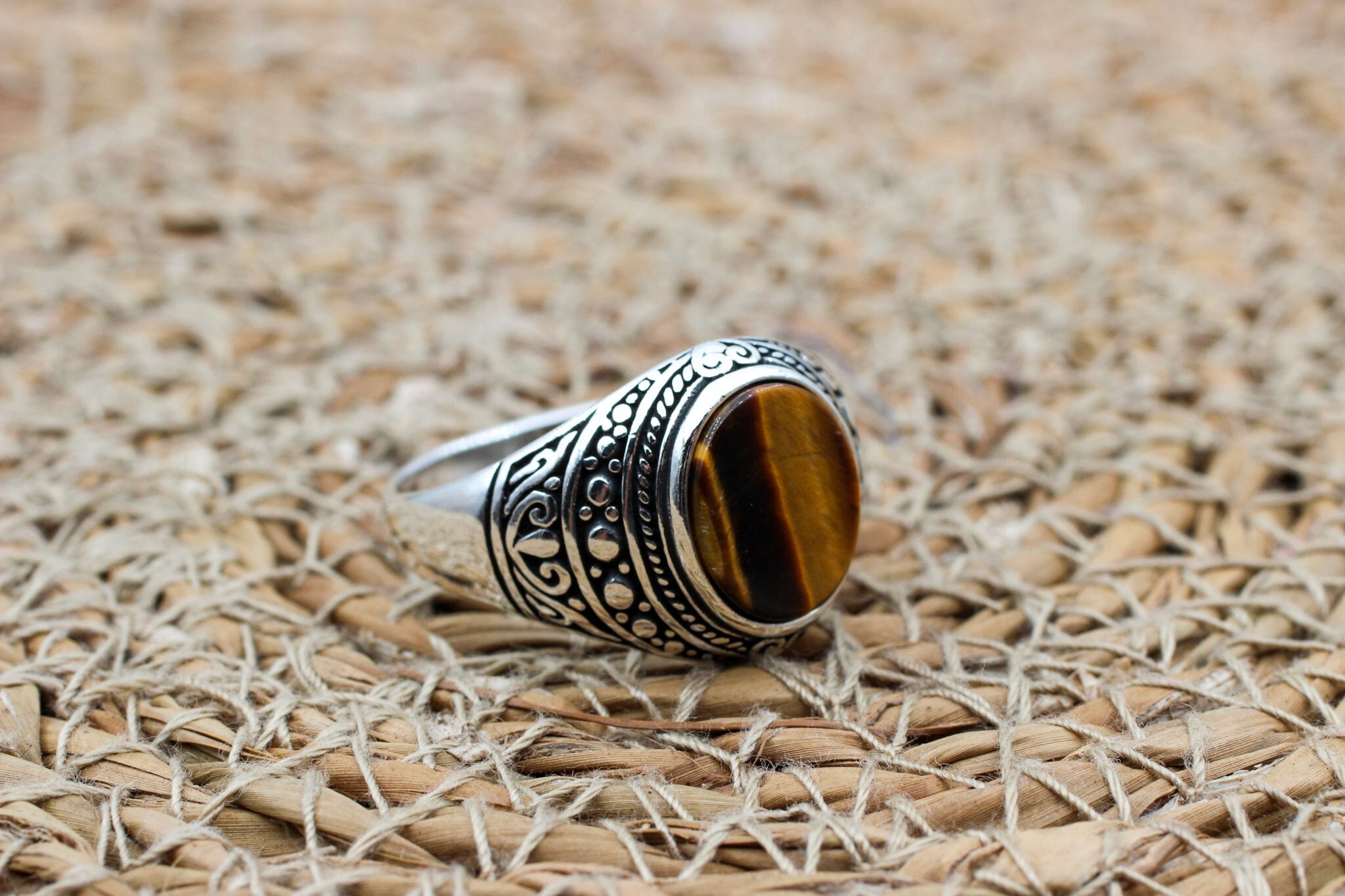 Tiger Eye Men's Ring Handmade Men's Ring Turkish - Etsy