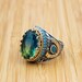 Tourmaline Men's Ring, Handmade Men's Ring, Turkish Handmade Silver ...
