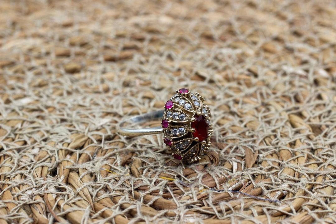 Ruby Ring, Handmade Women's Ring, Turkish Handmade Ring, Authentic Ring ...