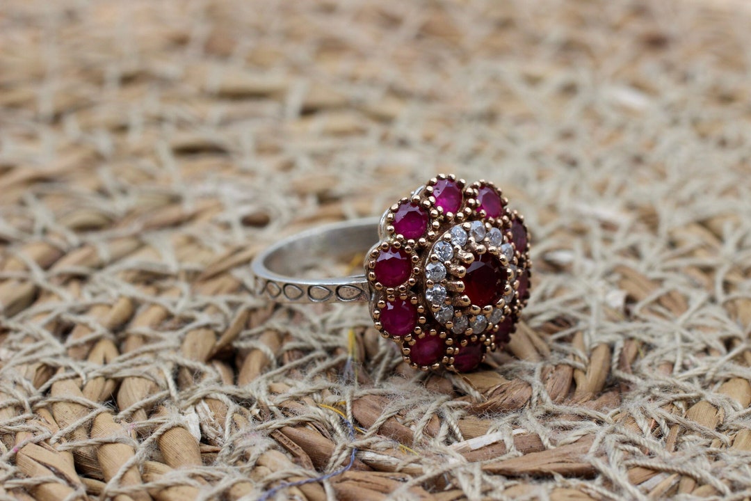 Ruby Ring, Handmade Women's Ring, Turkish Handmade Ring, Authentic Ring ...
