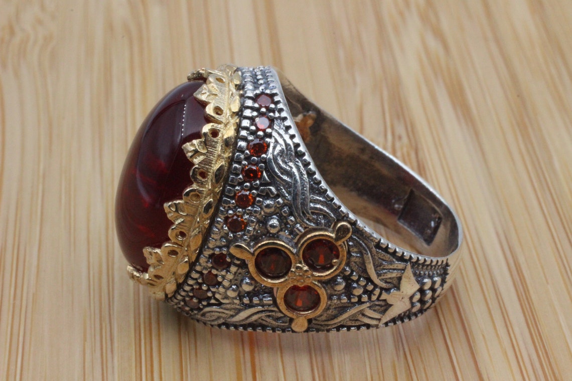 Men's Handmade Ring Turkish Handmade Silver Men Ring | Etsy