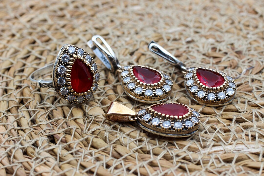 Ruby Set, Authentic Set, Handmade Set Women, Turkish Handmade, Ladies ...