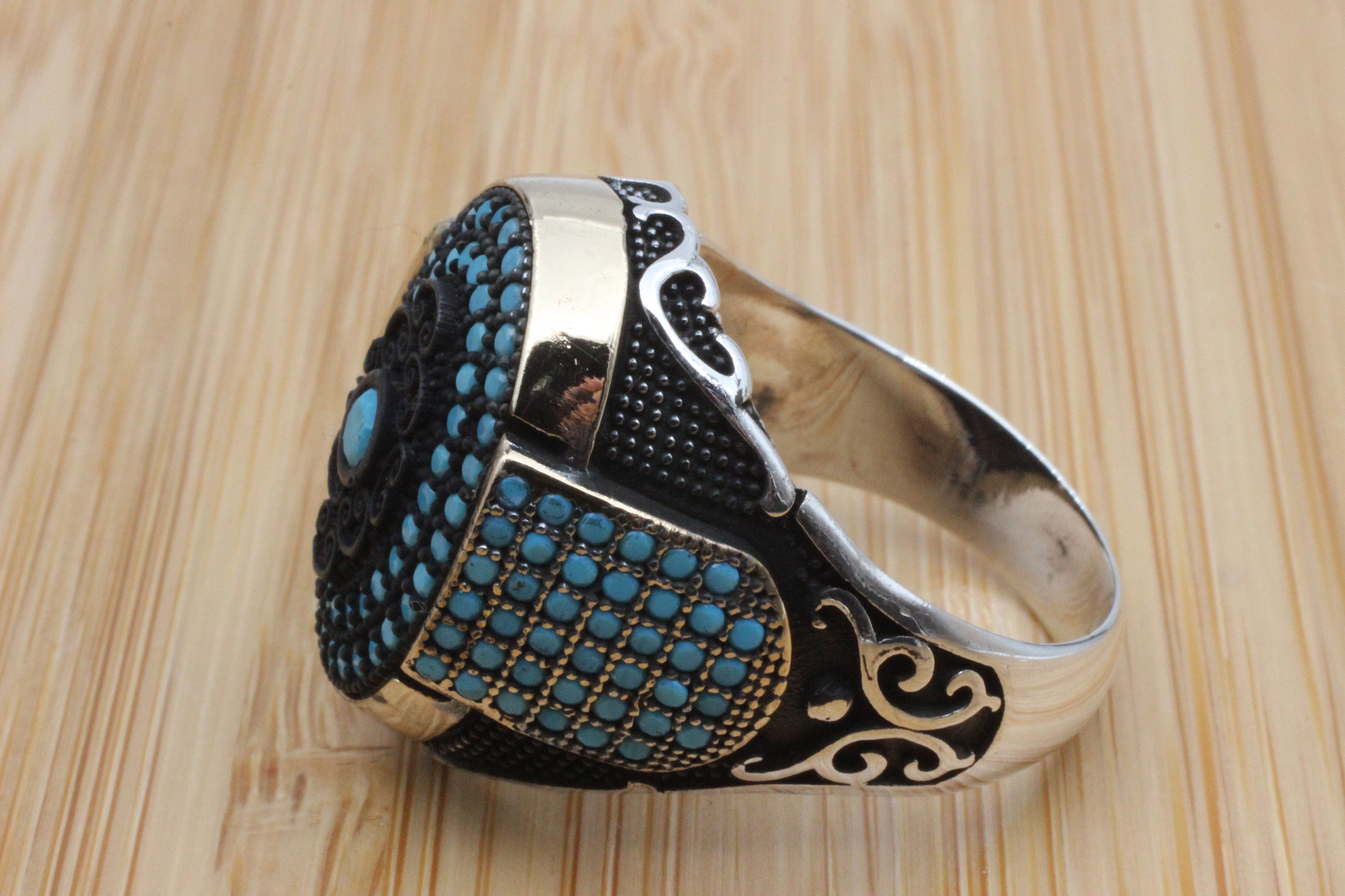 Turquoise Men's Ring Handmade Ring Turkish Handmade | Etsy