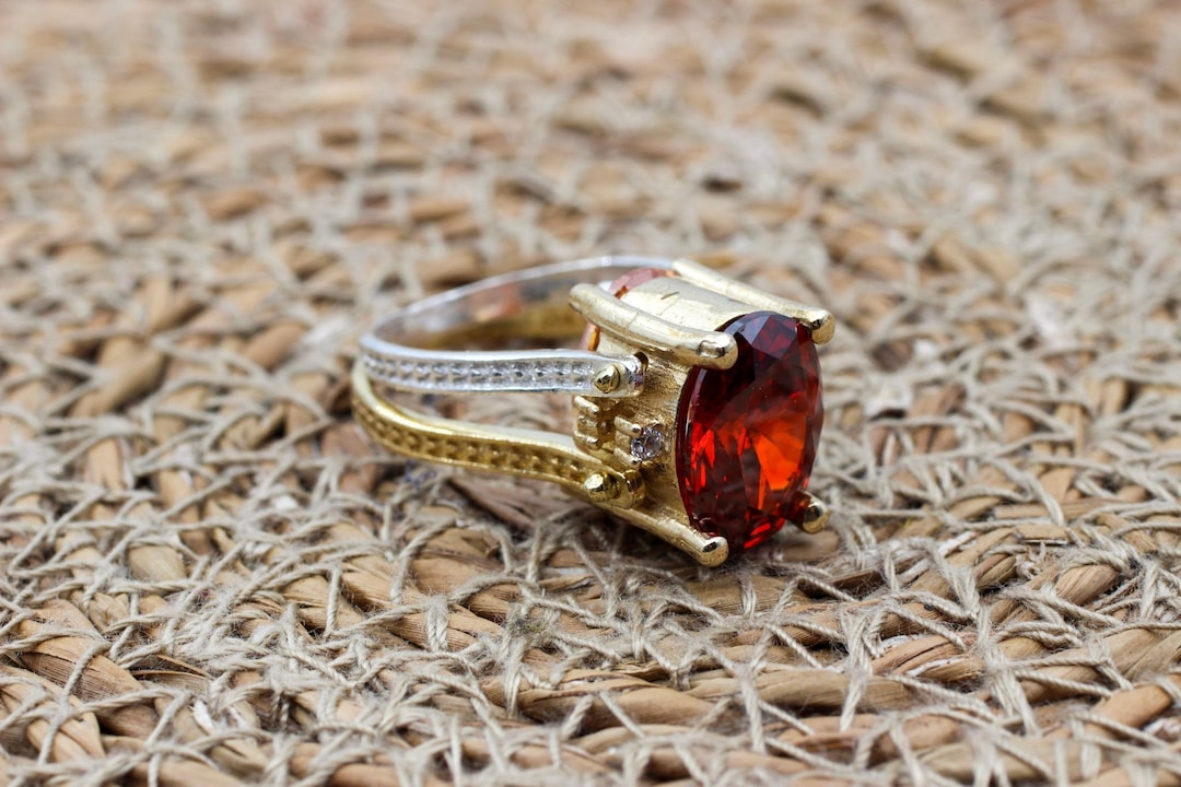 Ruby Topaz Ring Handmade Women's Ring Turkish Handmade - Etsy