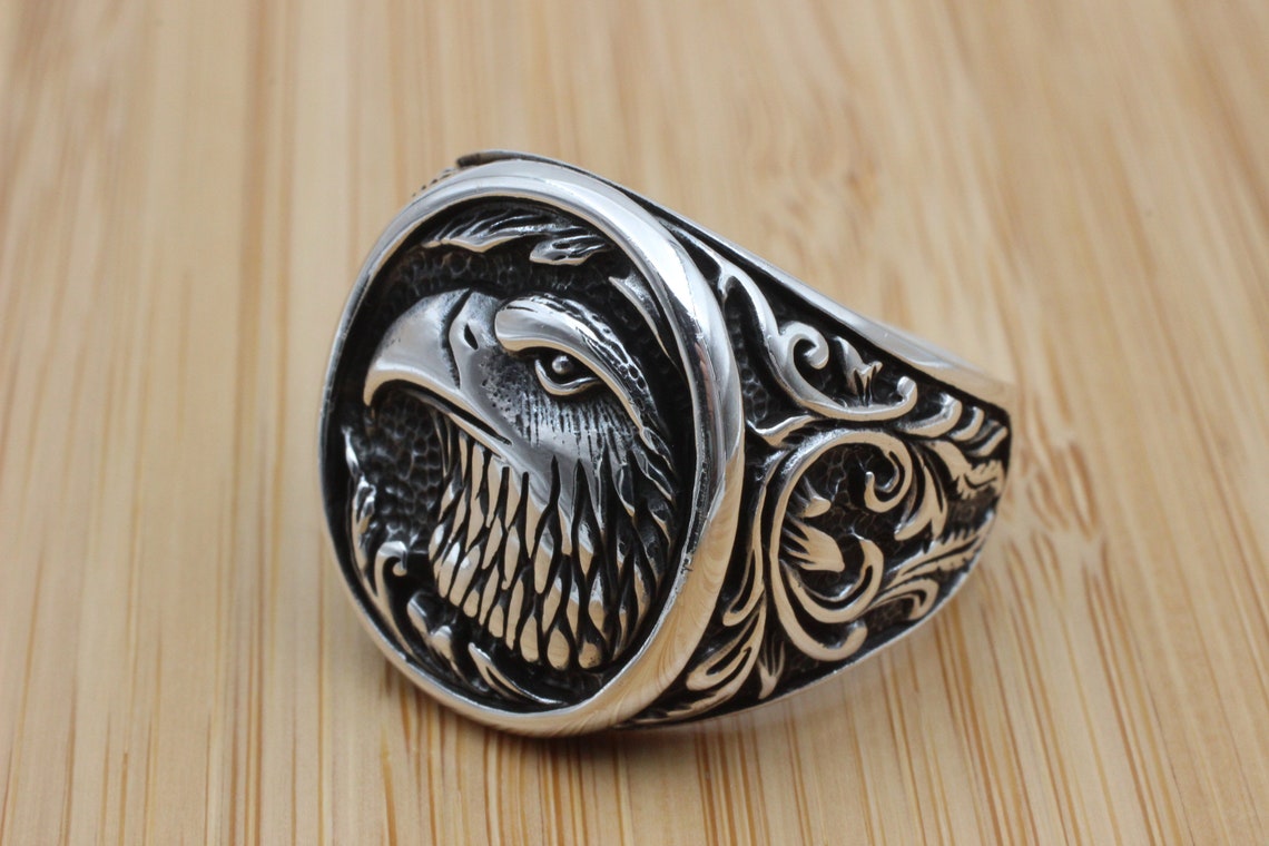 Men's Eagle Ring Eagle Ring Bird's Silver Ring - Etsy