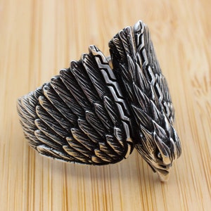 Men's Eagle Ring, Eagle Ring, Bird's Silver Ring, Handmade Sterling ...