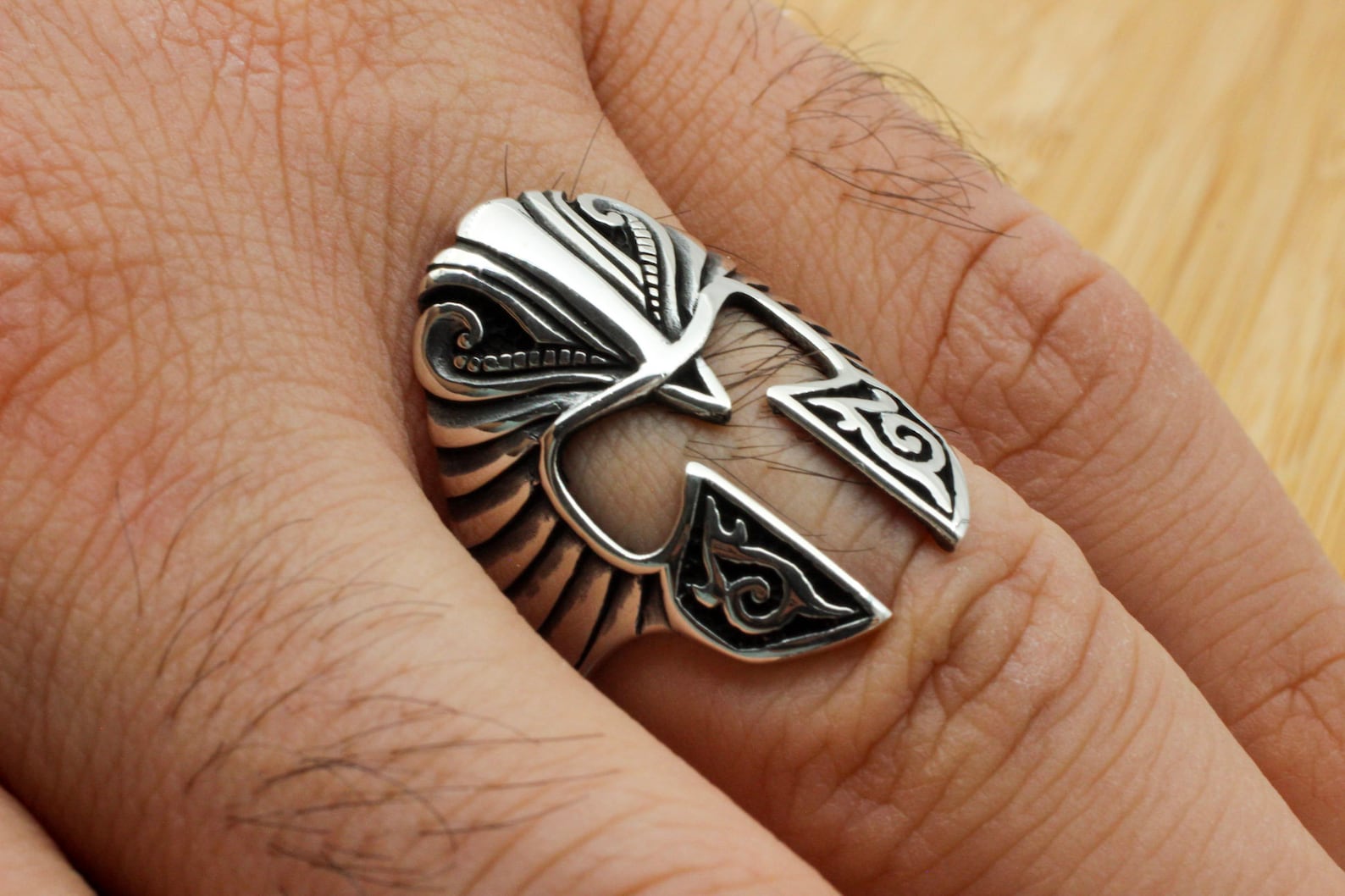 Spartan Helmet Ring Knight Ring Men's Handmade Ring - Etsy