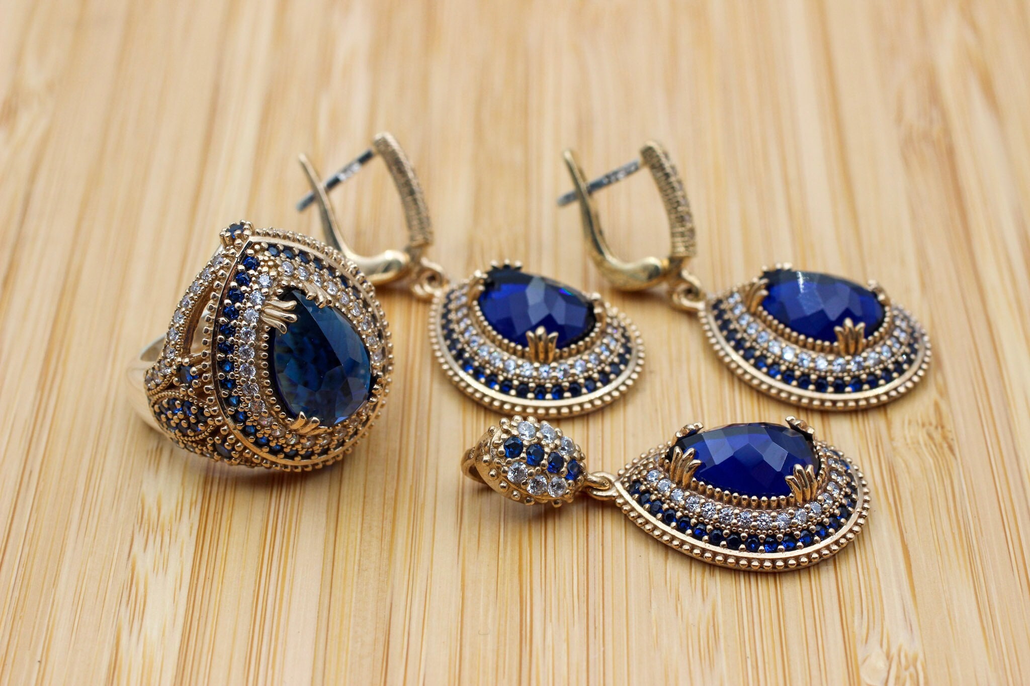 Sapphire Set Authentic Set Handmade Set Women Turkish | Etsy