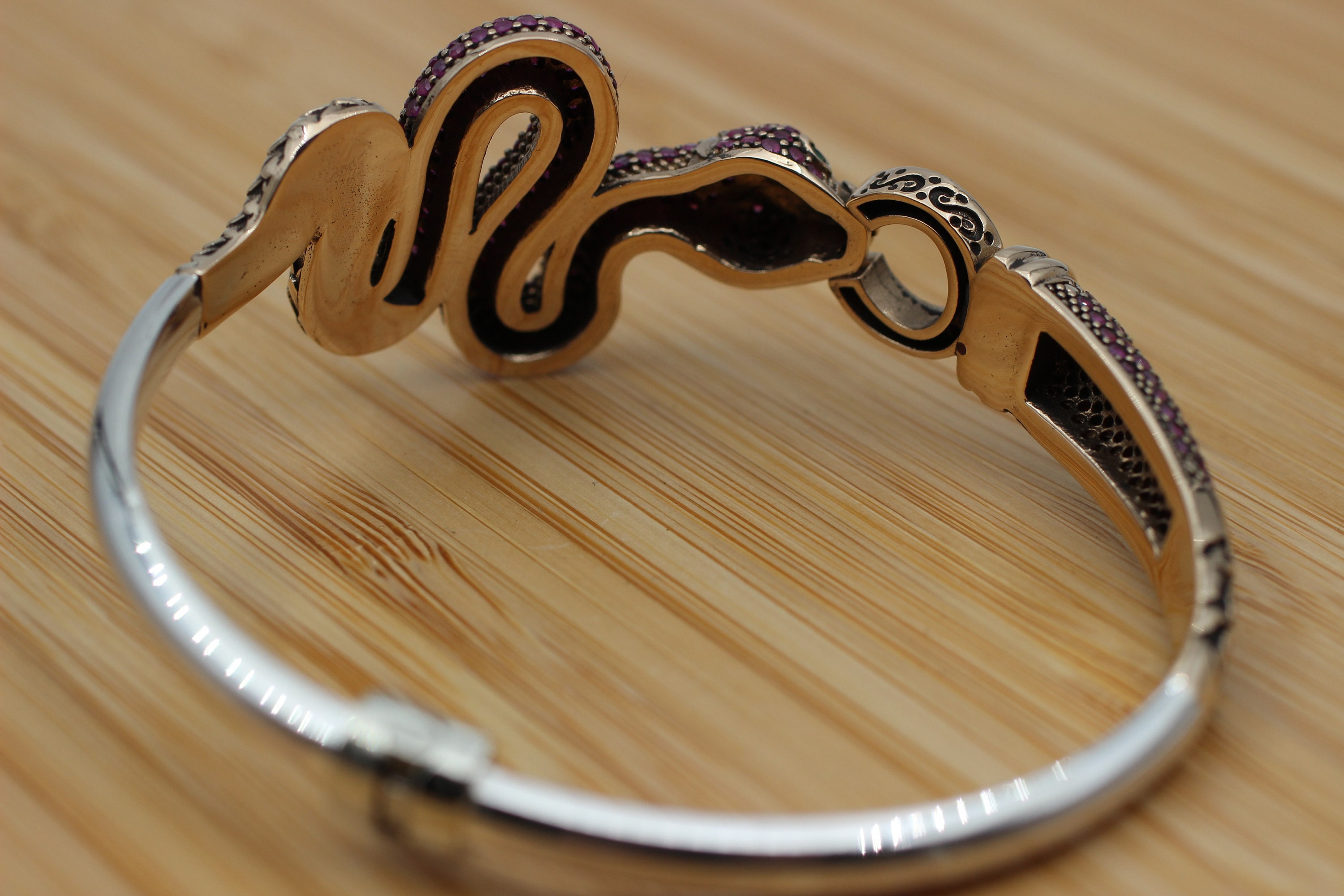 Ruby Bracelet Snake Bracelet Handmade Bracelet Bangle Cuff | Etsy