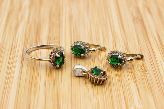 Emerald Set Authentic Set Handmade Women Set Turkish | Etsy