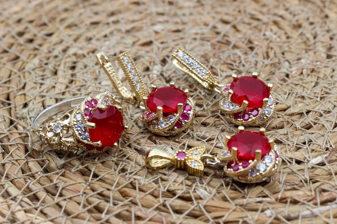 Ruby Set, Authentic Set, Handmade Set Women, Turkish Handmade, Ladies ...