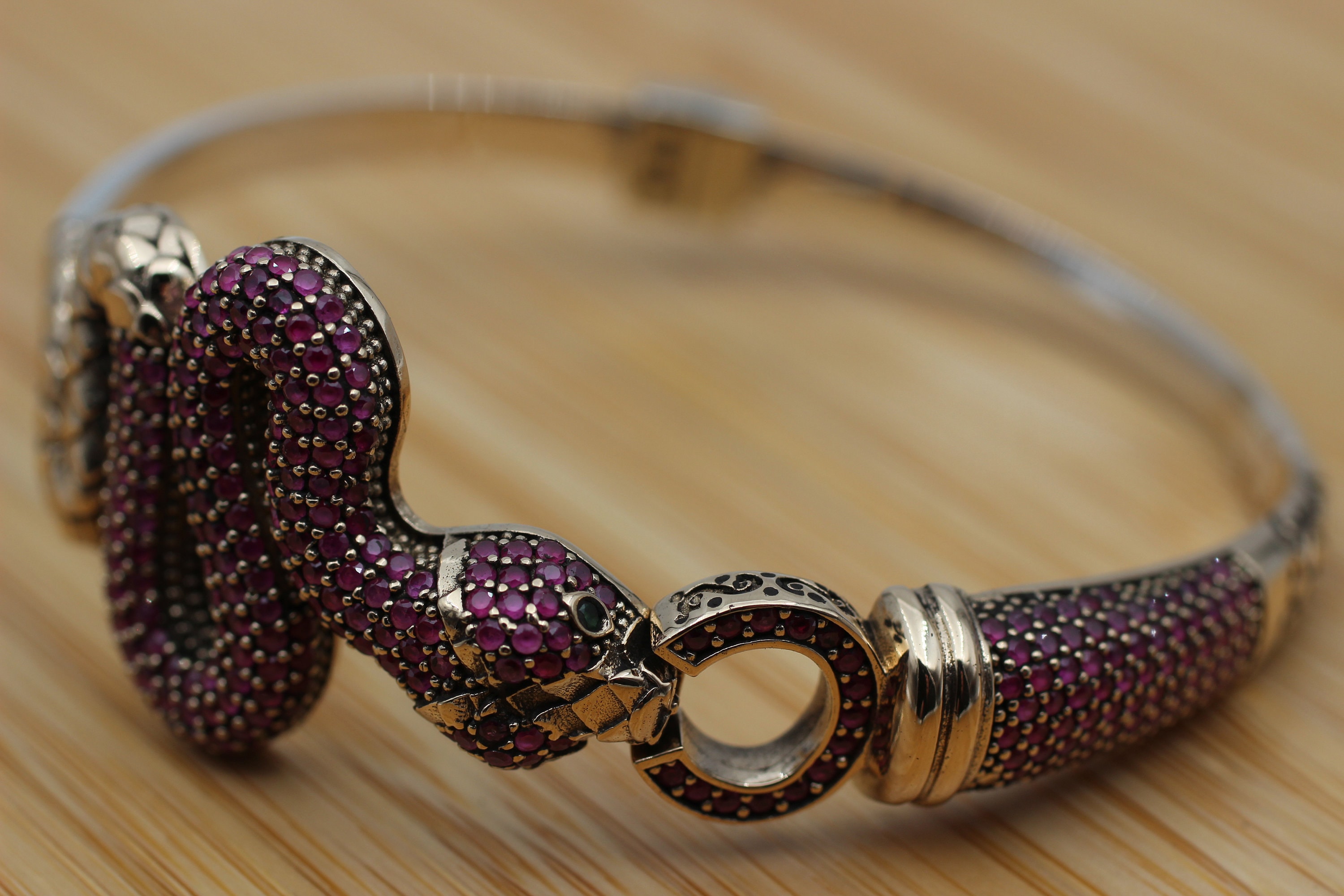 Ruby Bracelet Snake Bracelet Handmade Bracelet Bangle Cuff | Etsy