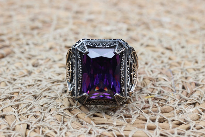 Amethyst Men's Ring Mens Handmade Ring Turkish Handmade - Etsy