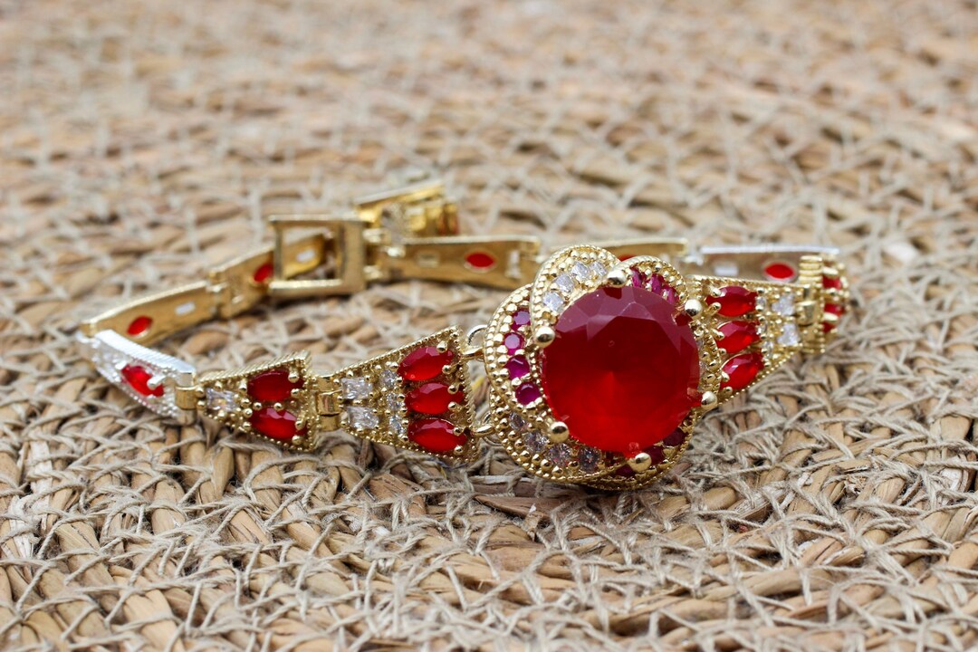 Ruby Bracelet, Ottoman Bracelet, Handmade Women Bracelet, Handmade ...