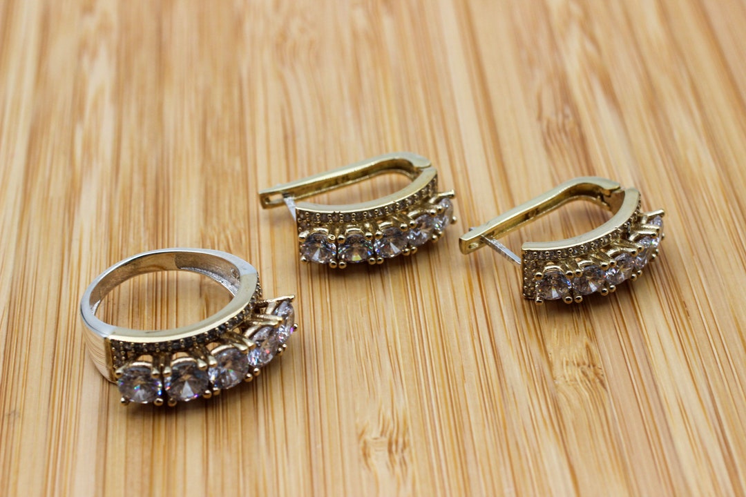 Zircon Ladies Set, Authentic Set, Handmade Set Women, Turkish Handmade ...