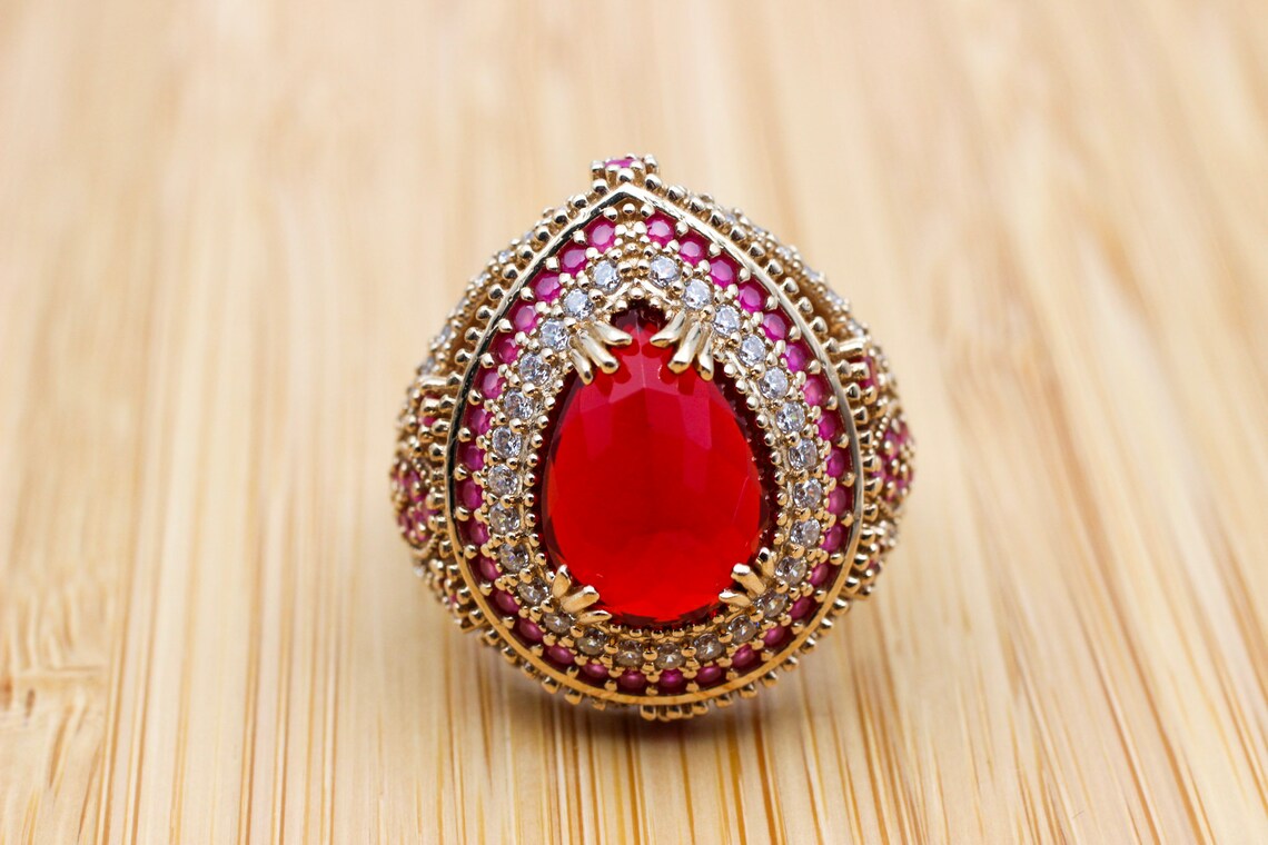 Ruby Ring Handmade Women's Ring Authentic Ring Turkish - Etsy