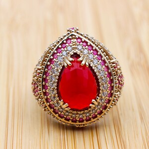 Ruby Ring, Handmade Women's Ring, Authentic Ring, Turkish Ring, Ottoman ...