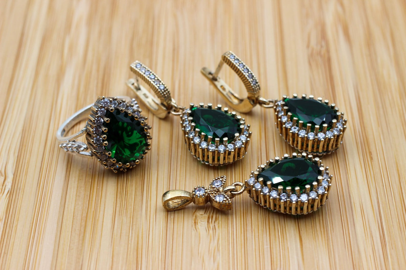 Emerald Set Authentic Set Handmade Set Women Turkish - Etsy