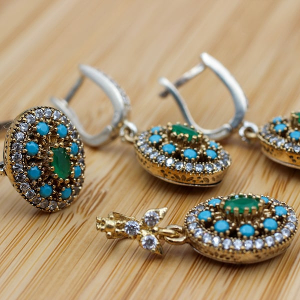 925 Silver Jewelry Set - Etsy