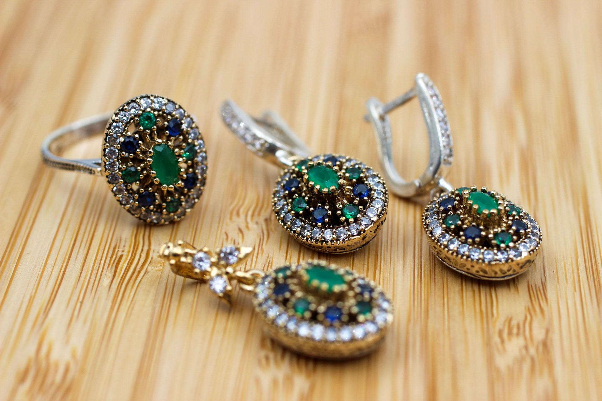 Emerald Set Authentic Set Handmade Set Women Turkish | Etsy