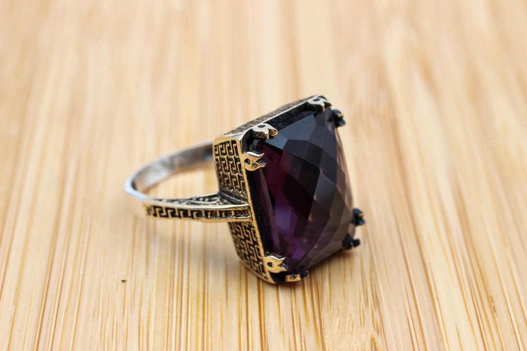 Amethyst Ring, Handmade Women's Ring, Turkish Handmade, Silver Ladies ...