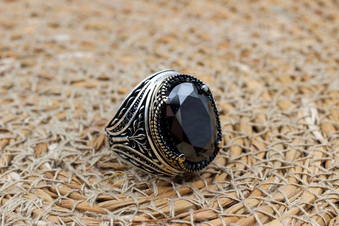 Turkish Handmade Silver Men's Ring, Men's Handmade Ring, Yemeni Men's ...