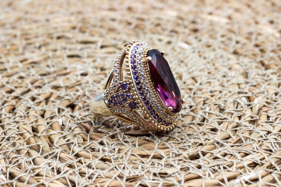 Amethyst Ring Handmade Women's Ring Turkish Handmade - Etsy