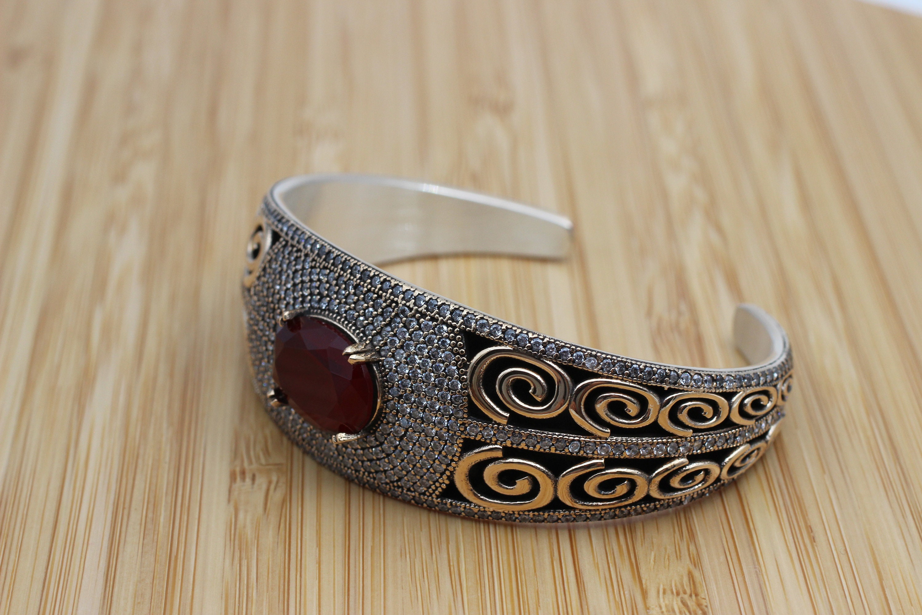 Ruby Bracelet Ottoman Bracelet Handmade Bracelet Bangle - Etsy