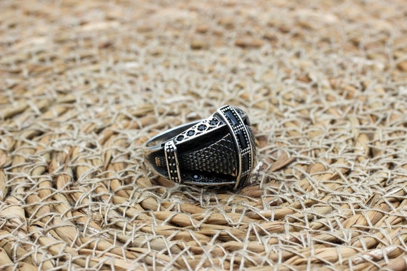 Turkish Handmade Silver Men's Ring Men's Handmade | Etsy