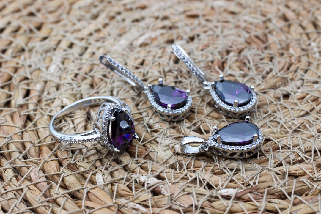 Amethyst Set, Authentic Set, Handmade Set Women, Turkish Handmade ...