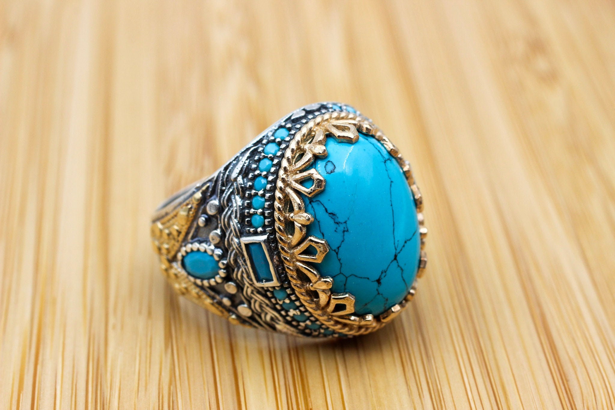 Turquoise Men's Ring Handmade Ring Turkish Handmade | Etsy