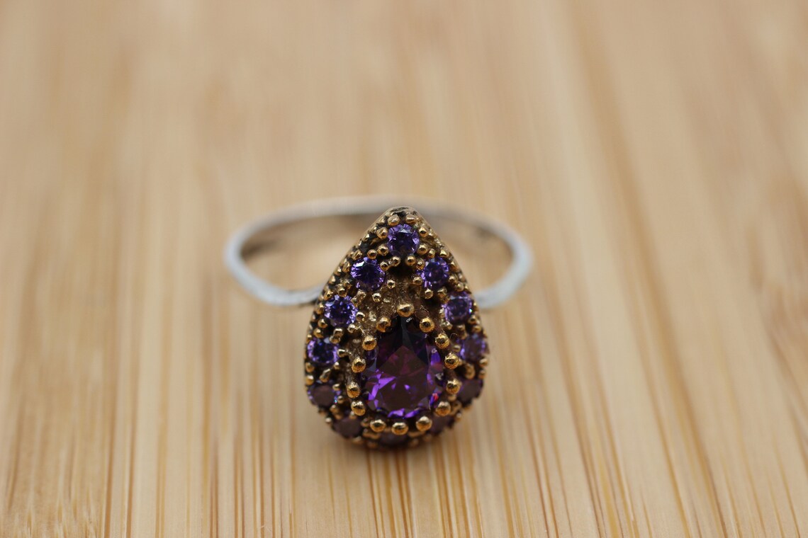 Amethyst Ring Handmade Women's Ring Turkish Handmade - Etsy