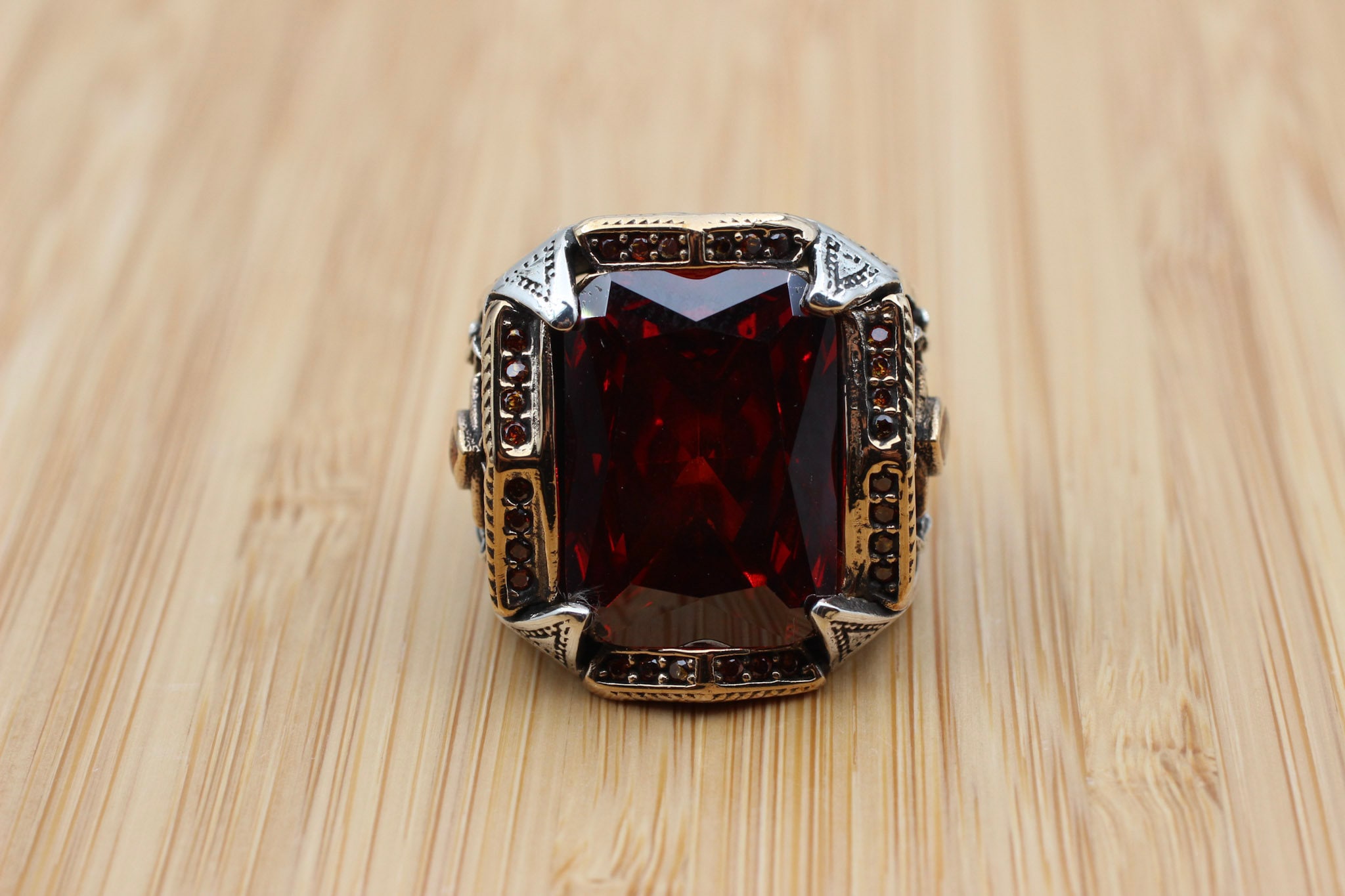 Ruby Men's Ring Handmade Men's Ring Turkish Handmade - Etsy