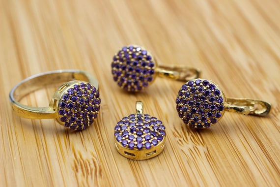 Amethyst Set Authentic Set Handmade Set Women Turkish - Etsy