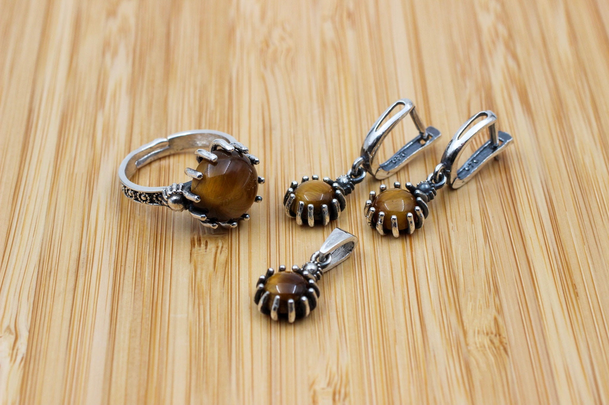 Tiger Eye Set Authentic Set Handmade Set Women Turkish - Etsy