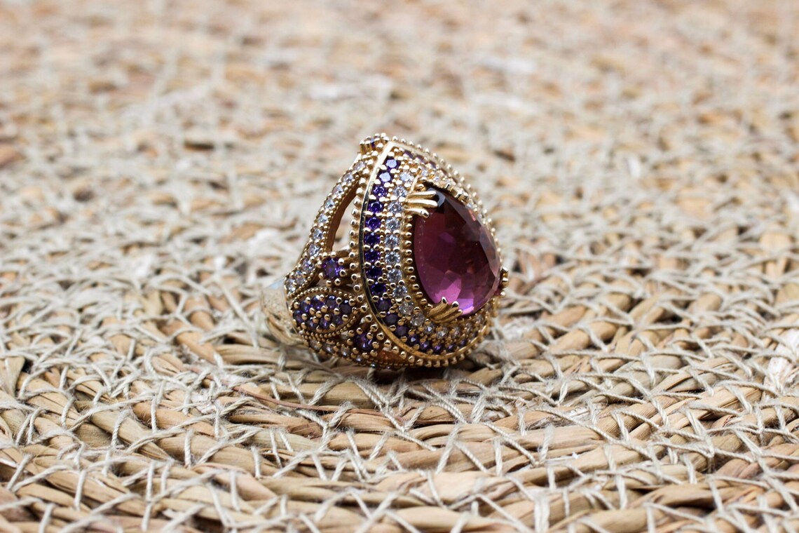 Amethyst Ring Handmade Women's Ring Turkish Handmade - Etsy