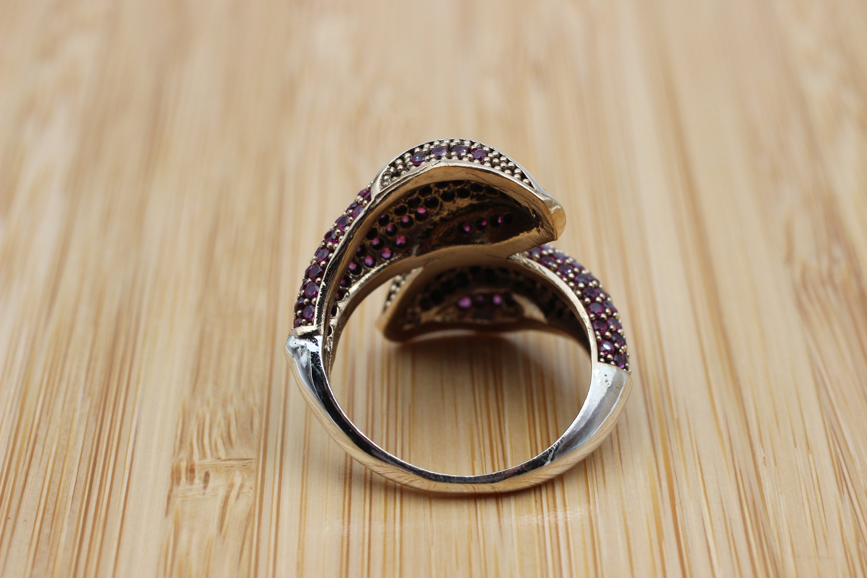 Ruby Snake Ring, Handmade Women's Ring, Turkish Handmade Ring ...