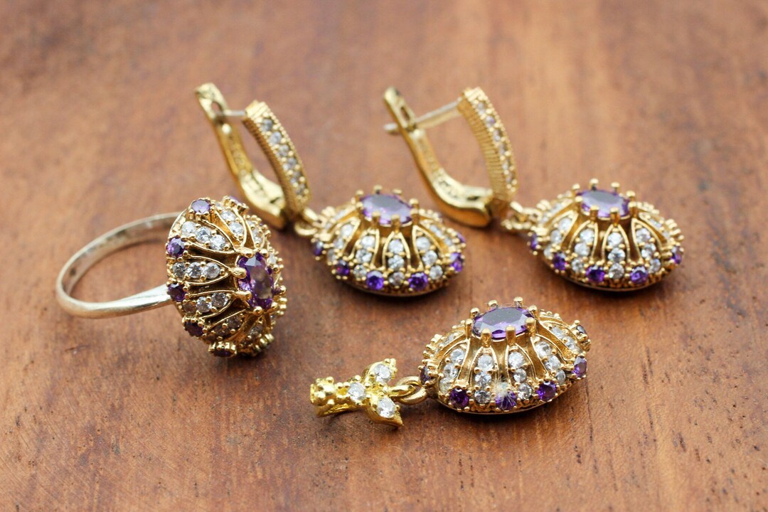 Amethyst Ladies Set, Authentic Set, Handmade Set Women, Turkish ...