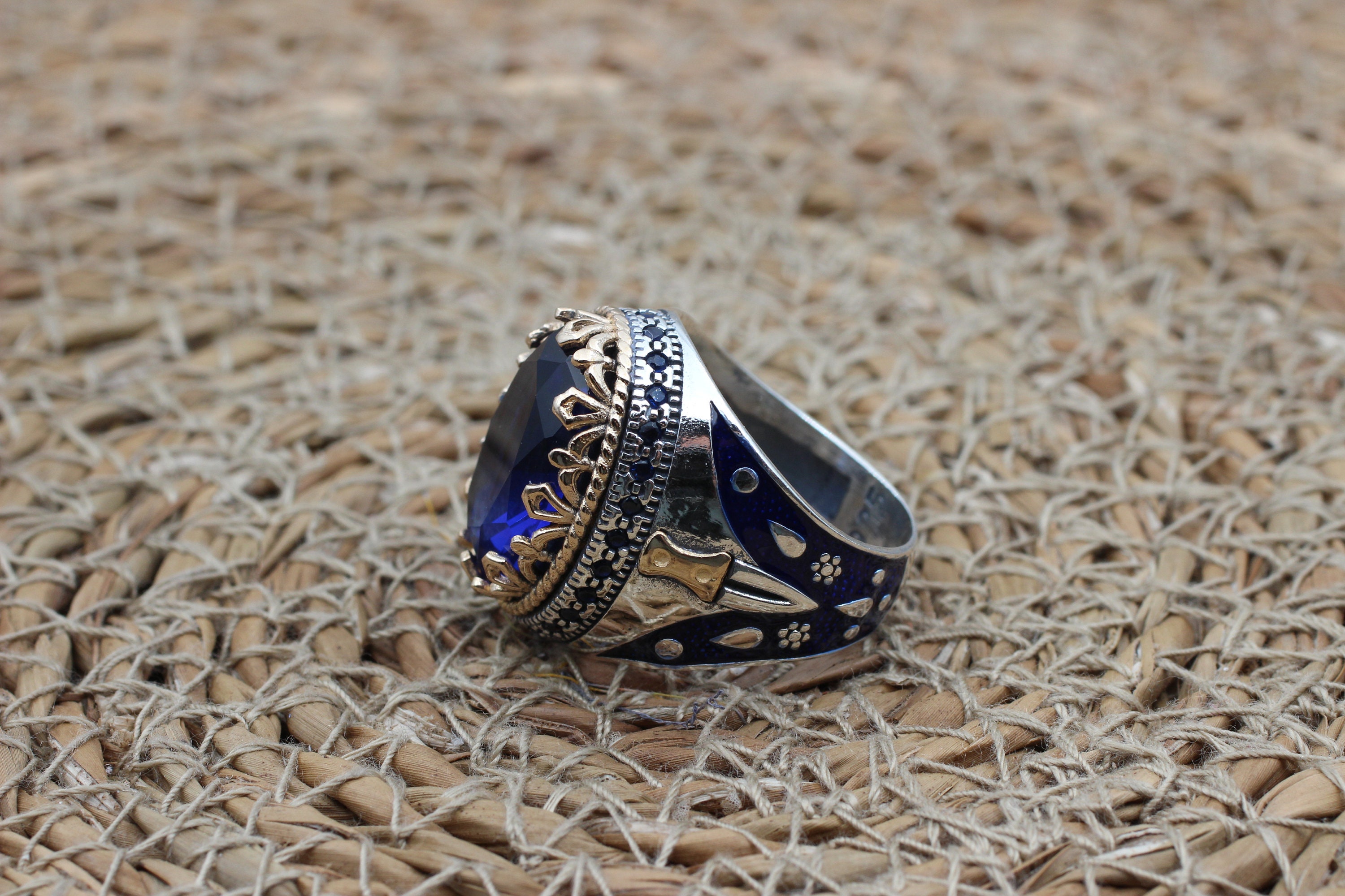 Sapphire Men's Ring Ottoman Men's Ring Handmade - Etsy