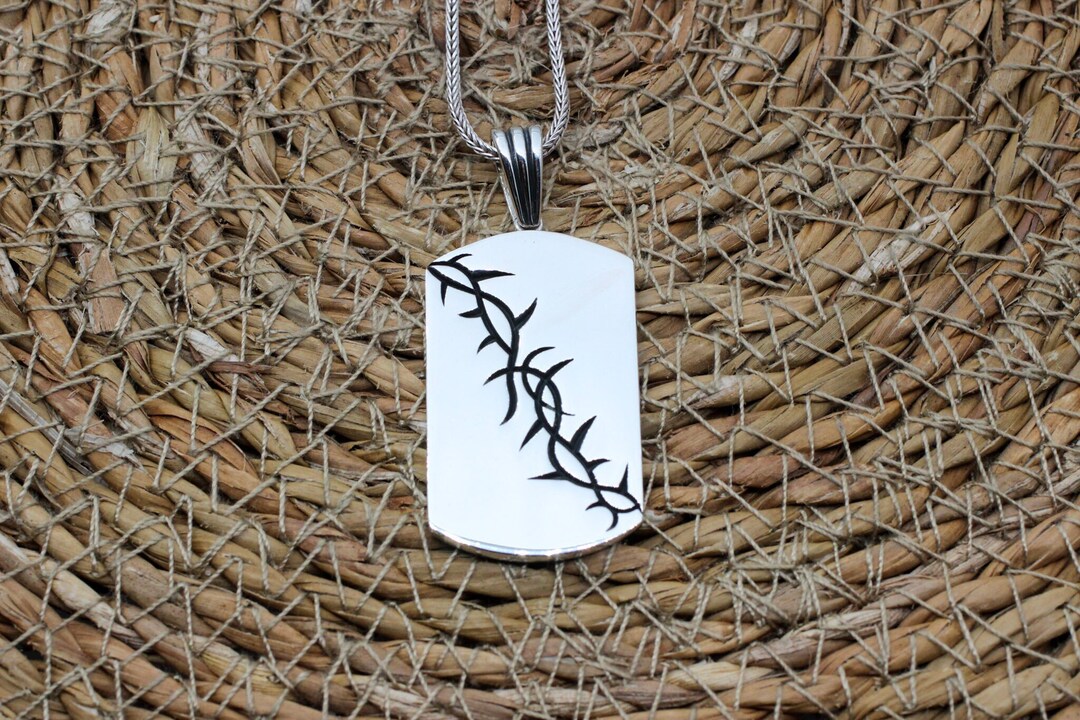 Men's Necklace, Mens Pendant, Barbed Wire Pendant, Turkish Handmade ...