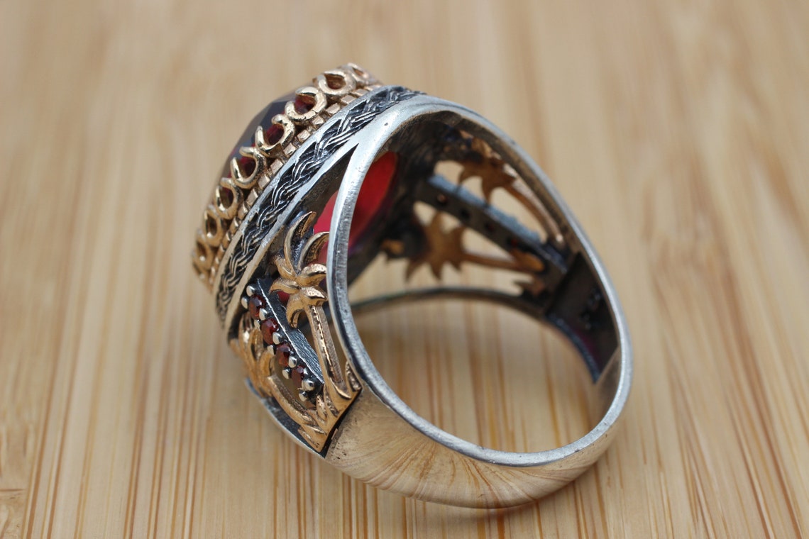 Men's Handmade Ring Turkish Handmade Ring Cubic Zircon | Etsy