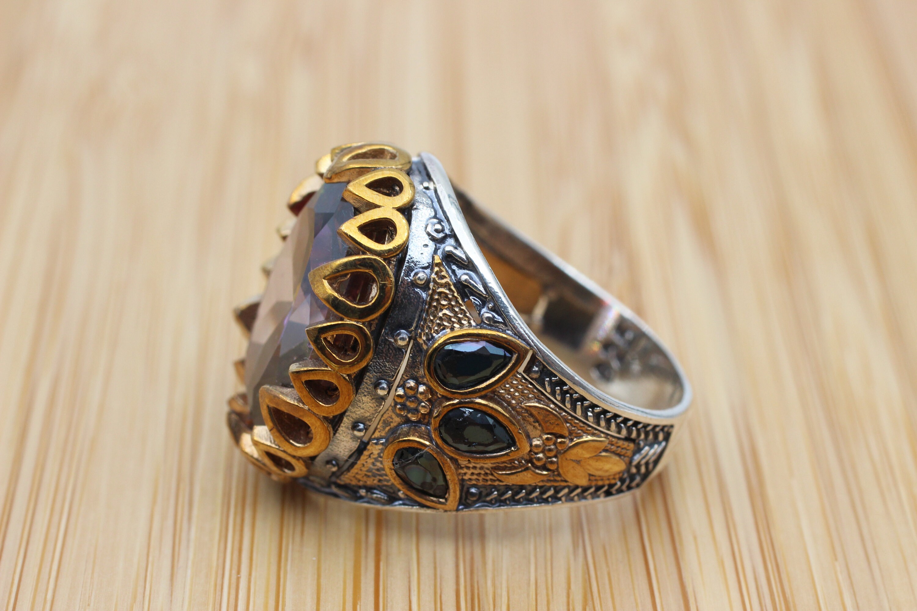 Turkish Handmade Silver Men's Ring Men's Handmade - Etsy