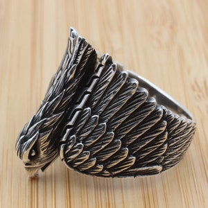 Men's Eagle Ring, Eagle Ring, Bird's Silver Ring, Handmade Sterling ...