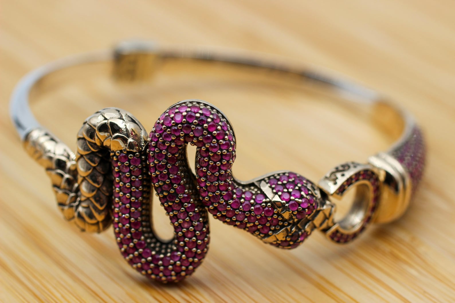 Ruby Bracelet Snake Bracelet Handmade Bracelet Bangle Cuff | Etsy