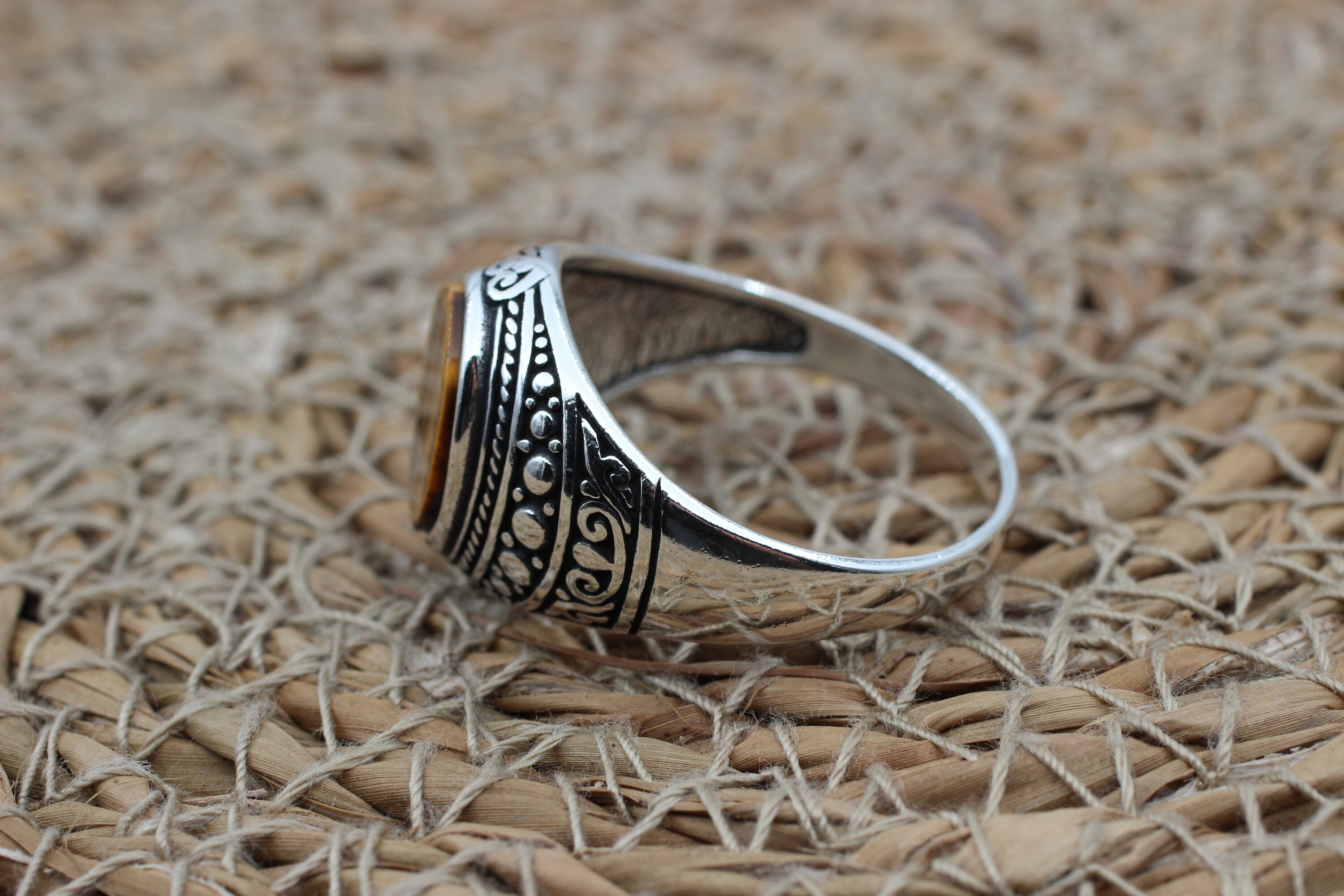 Tiger Eye Men's Ring Handmade Men's Ring Turkish - Etsy